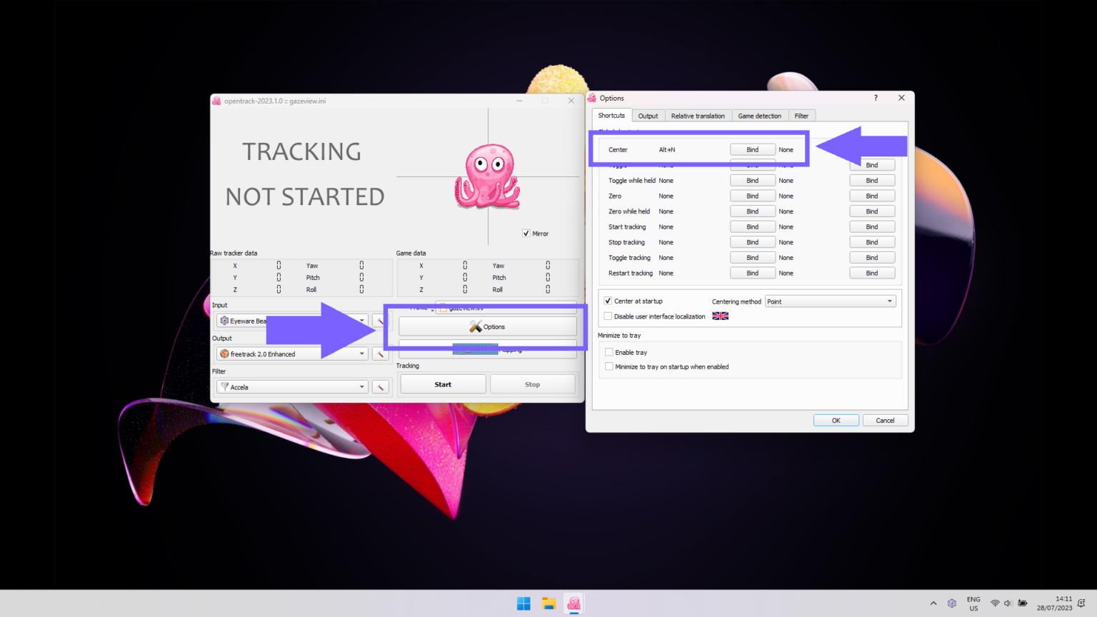 OpenTrack Extension Setup | Beam Eye Tracker