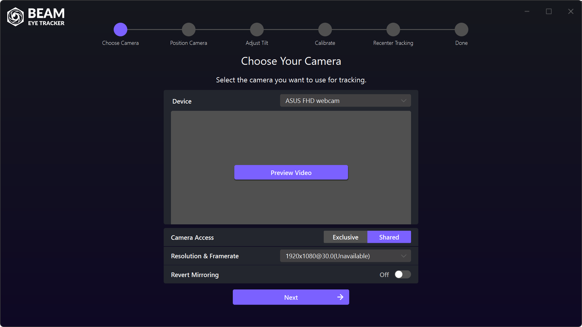 Get Started | Beam Eye Tracker